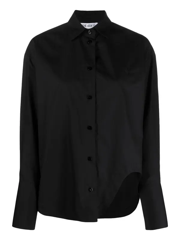 Attico Eliza Logo-embroidered Shirt - Black