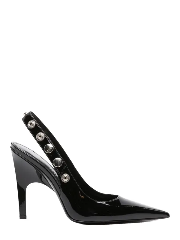 Attico 105mm Stud-embellished Patent Leather Pumps - Black