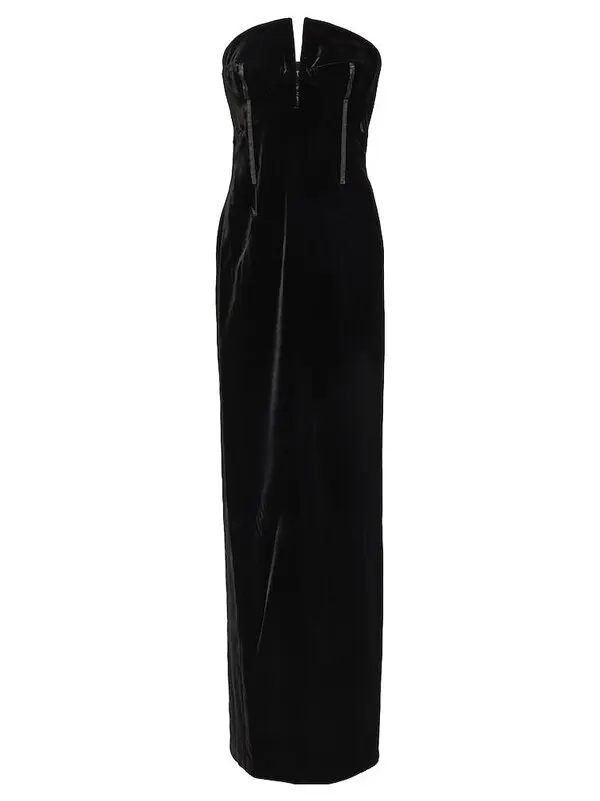 TOM FORD Strapless Velvet Gown - Black
