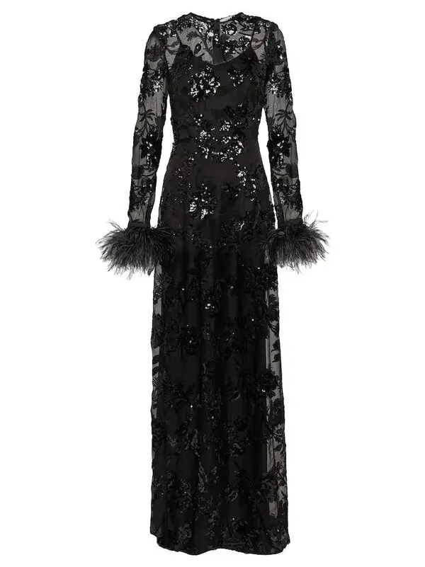 Erdem Malvina Embellished Gown - Black