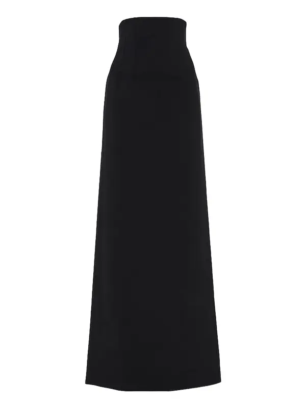 FERRAGAMO High-rise Wool-blend Maxi Skirt - Black