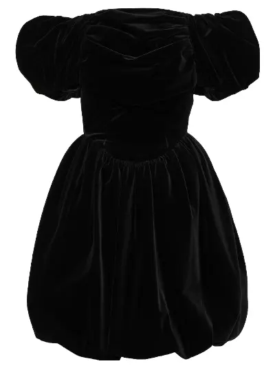 Simone Rocha Off-shoulder Velvet Mini Dress - Black
