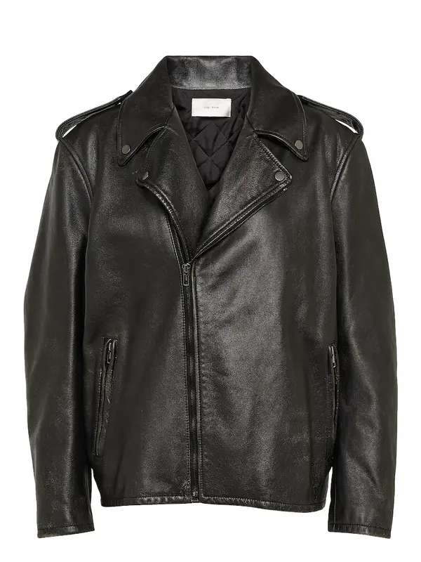 THE ROW Catilina Leather Biker Jacket - Black