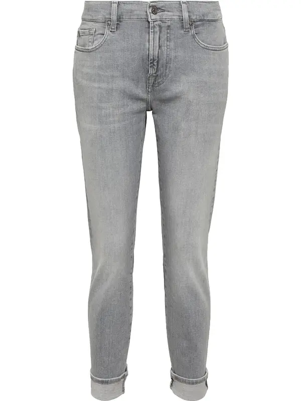 7 For All Mankind Mid-rise Slim Jeans - Grey