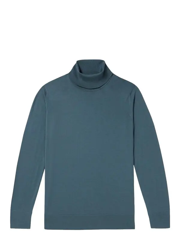 Loro Piana Wish® Virgin Wool Rollneck Sweater - Blue