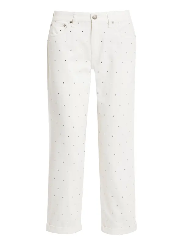 Rag & Bone Dre Crystal-embellished Boyfriend Jeans - Ivory