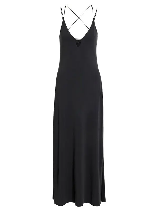 Rag & Bone Christy Cutout Modal-blend Jersey Maxi Dress - Black
