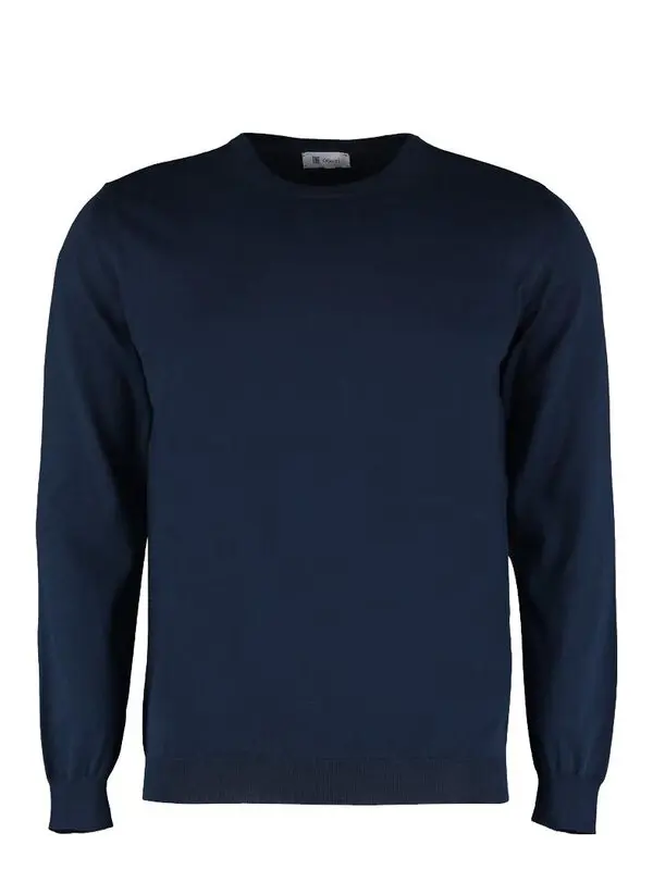 THE (ALPHABET) Cotton Crew-neck Sweater - Blue