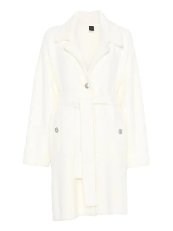 Pinko Coat With Belted Waist - White