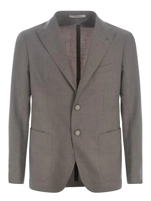 Tagliatore Single-breasted Wool Jacket - Tortora Chiaro