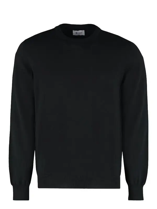 THE (ALPHABET) Cotton Crew-neck Sweater - Black