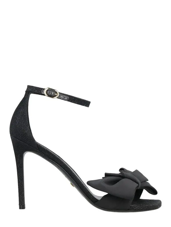 STUART WEITZMAN Nudist Curve Fabric Sandals - Black