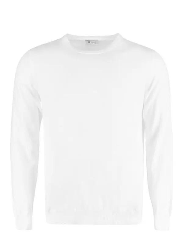 THE (ALPHABET) Fine-knit Cotton Sweater - White