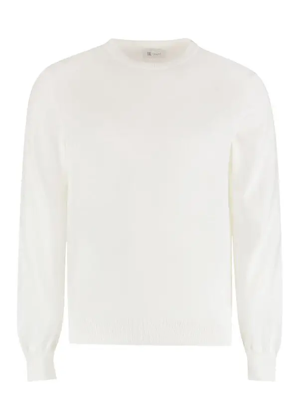 THE (ALPHABET) Cotton Crew-neck Sweater - White