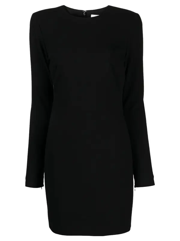 Victoria Beckham Crepe Virgin-wool Blend Minidress - Black