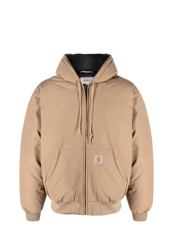 Carhartt Work In Progress Active Logo-appliqué Hooded Jacket - Neutrals