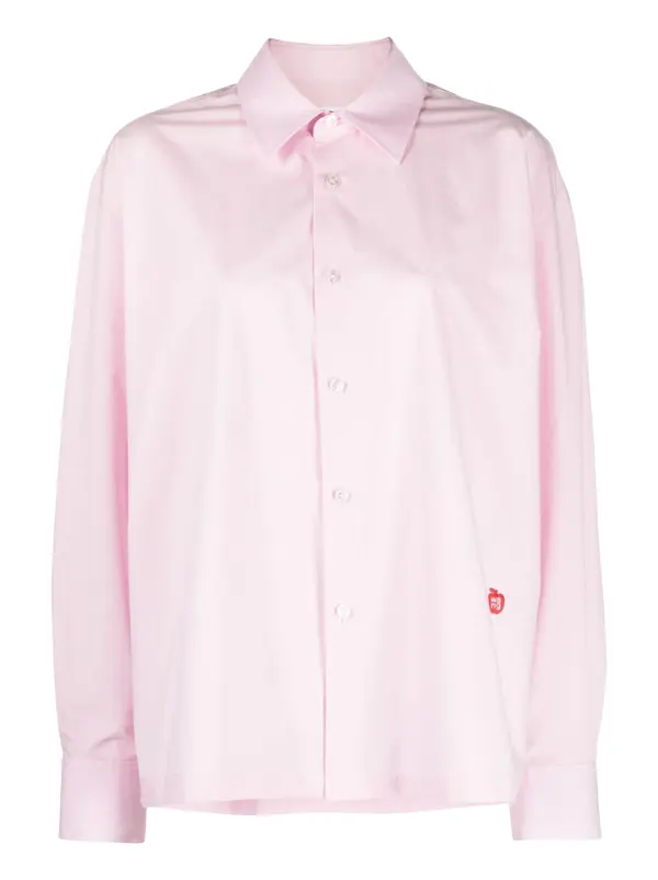 Alexander Wang Logo-patch Cotton Shirt - Pink