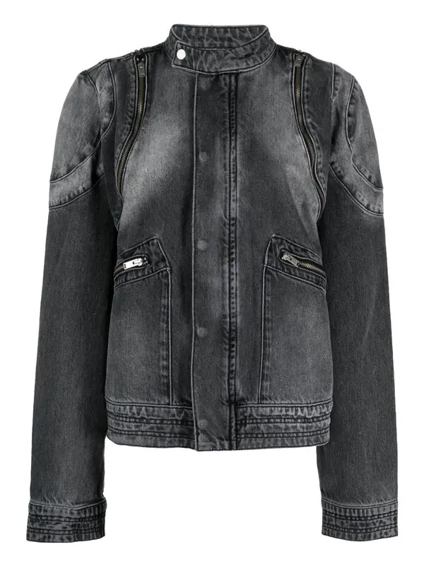 MISBHV Downtown La Denim Moto Jacket - Grey