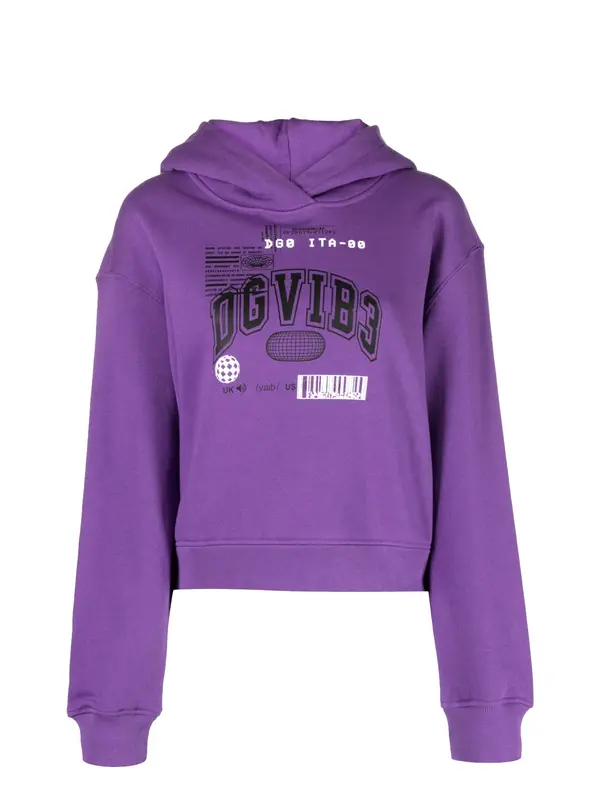 Dolce & Gabbana Graphic-print Cotton Hoodie - Purple