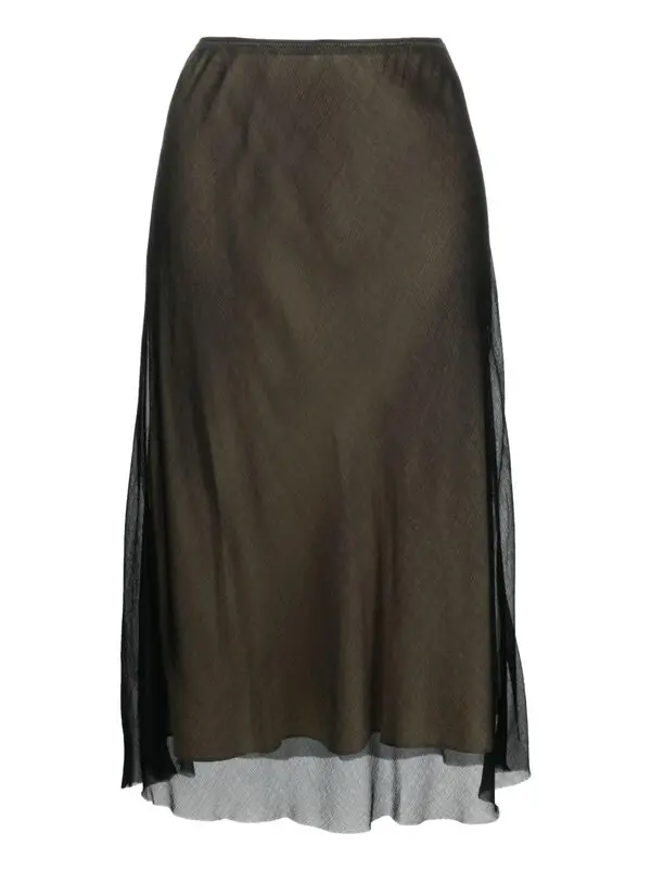 Vince Sheer Slip Midi Skirt - Brown