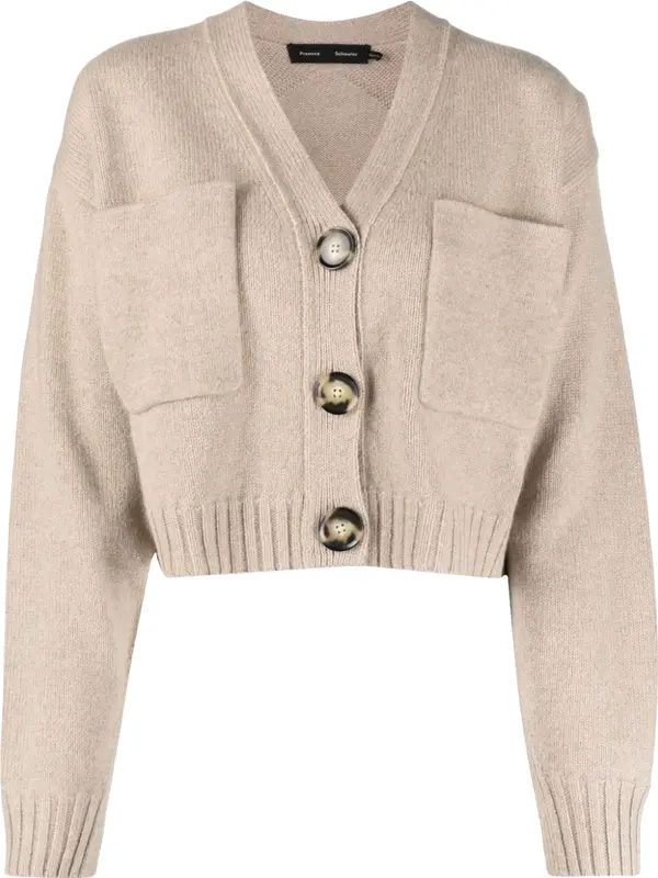 Proenza Schouler Sofia Cropped Cardigan - Neutrals