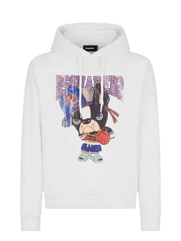 Dsquared2 Graphic-print Cotton Hoodie - White
