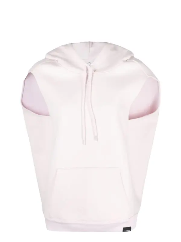 COURREGES Logo-embroidered Jersey Hoodie - Pink