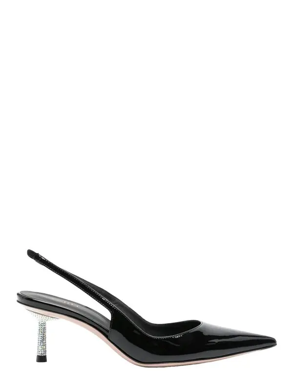 LE SILLA Bella 45mm Patent Leather Slingback Pumps - Black