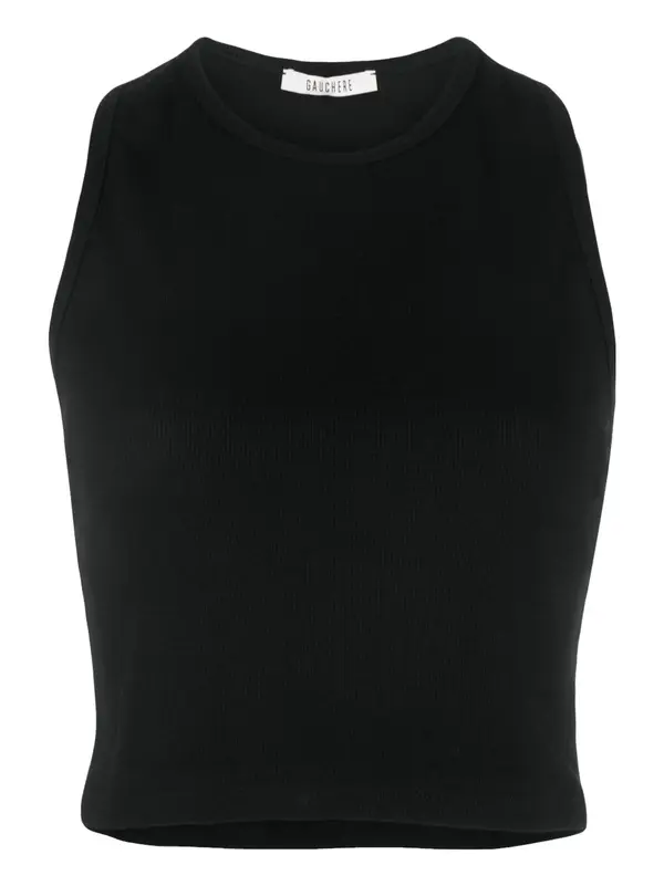Gauchere Racerback Crop Top - Black