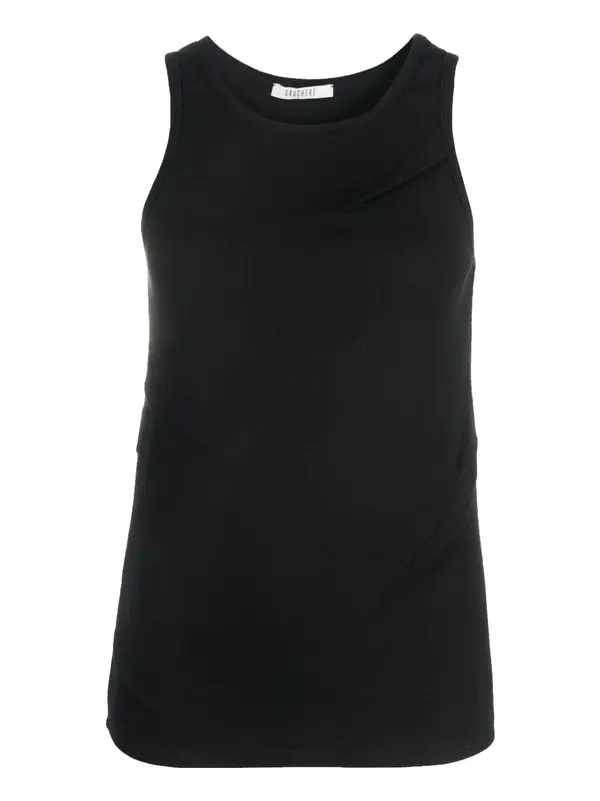 Gauchere Round-neck Tank Top - Black