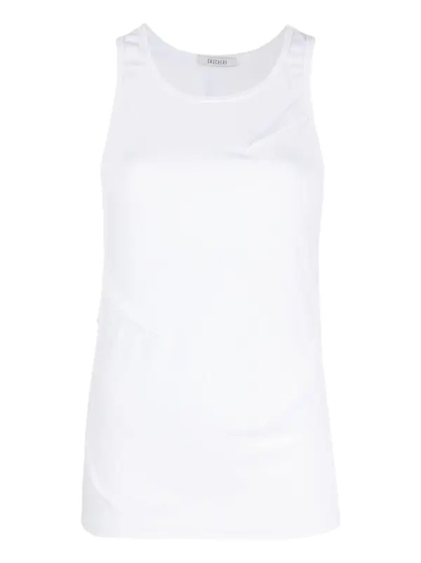 Gauchere Round-neck Tank Top - White