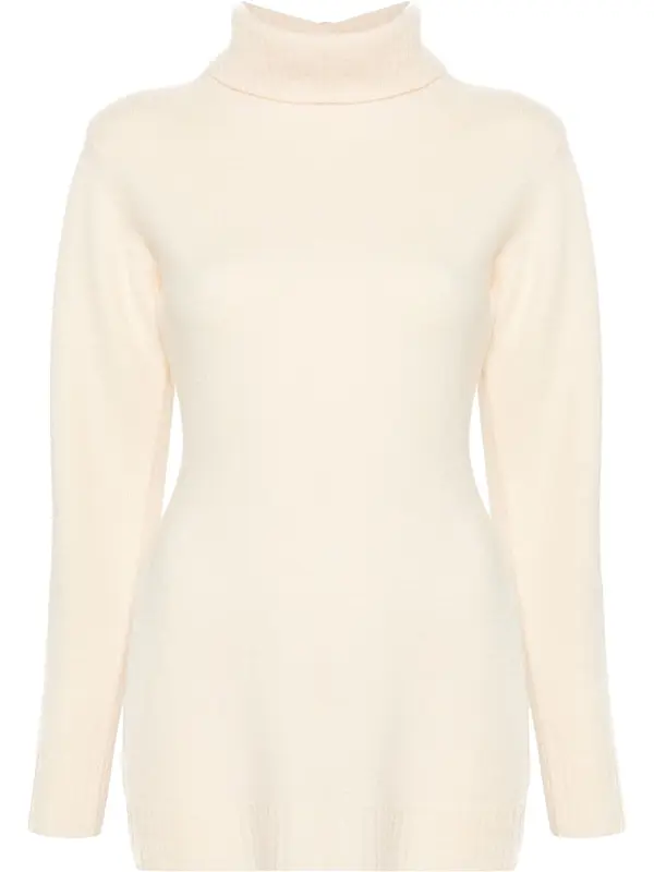 JIL SANDER Roll-neck Wool Jumper - Neutrals
