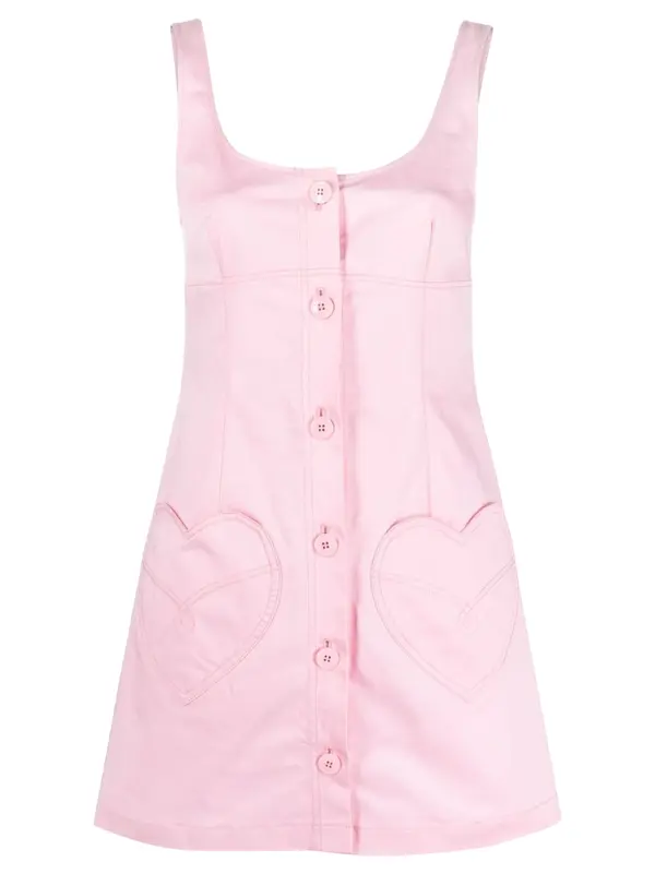 Moschino Heart-motif Stretch-cotton Midi Dress - Pink