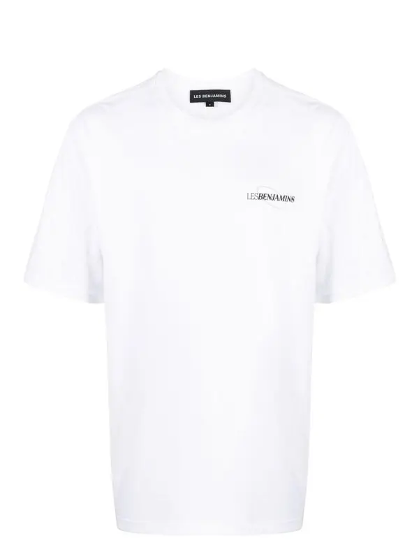 LES BENJAMINS Logo-print Cotton T-shirt - White
