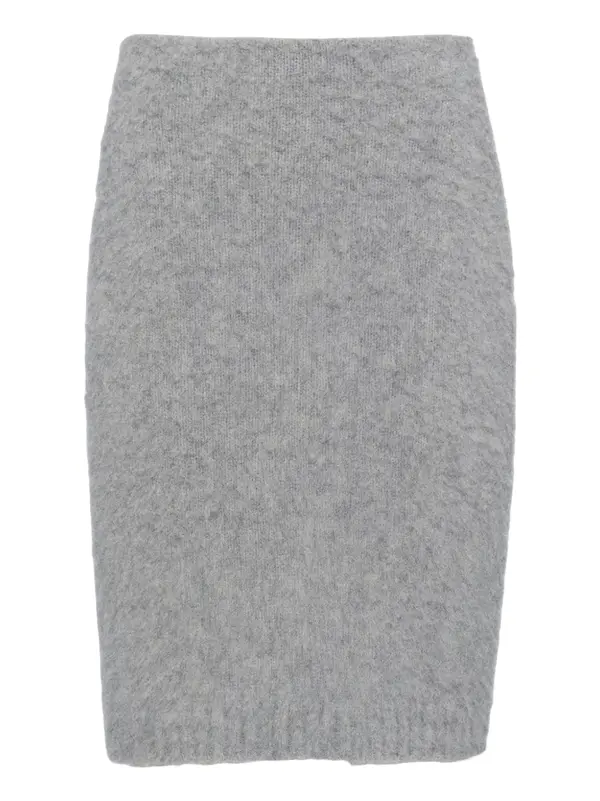 Prada Cashmere Pencil Skirt - Grey