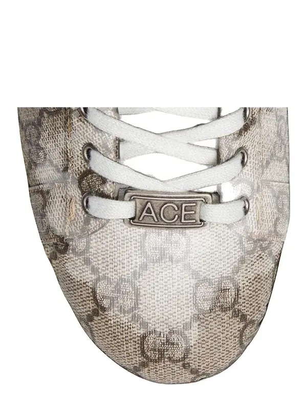 Gucci Ace Gg Monogram Sneakers - Beige/ebony