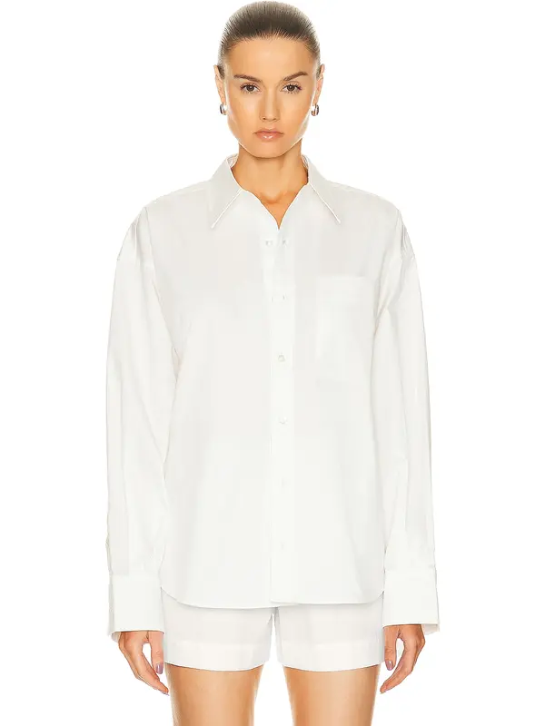 GRLFRND X Lindsi Lane Button Down Shirt - White