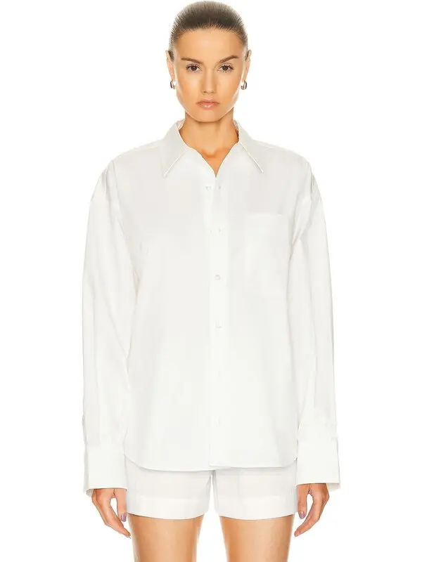 GRLFRND X Lindsi Lane Button Down Shirt - White