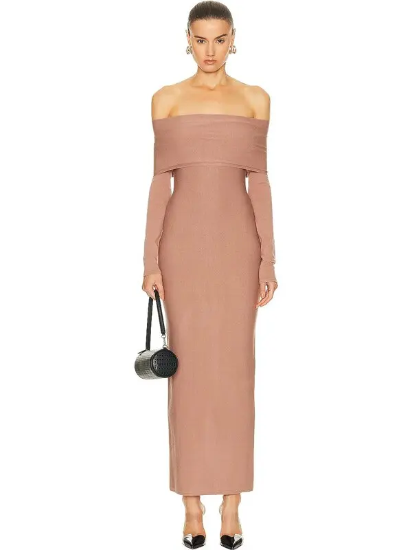 Alaïa Off-the-shoulder Dress - Nude Ala?a