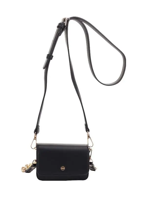 MALI + LILI Tanya Vegan Leather Crossbody Bag - Black