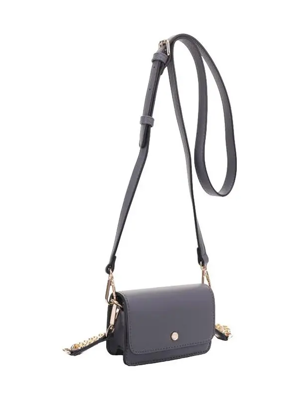 MALI + LILI Tanya Vegan Leather Crossbody Bag - Grey