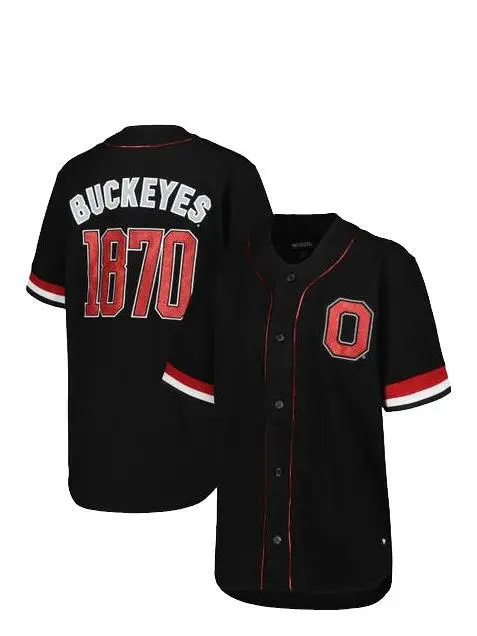 THE WILD COLLECTIVE Ohio State Buckeyes Baseball Shirt - Black
