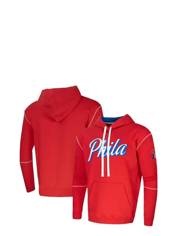 STADIUM ESSENTIALS Philadelphia 76ers Monument Pullover Hoodie - Red