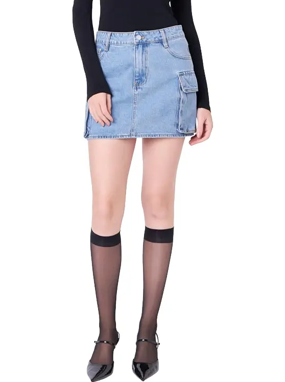 English Factory Cargo Mini Skirt - Denim