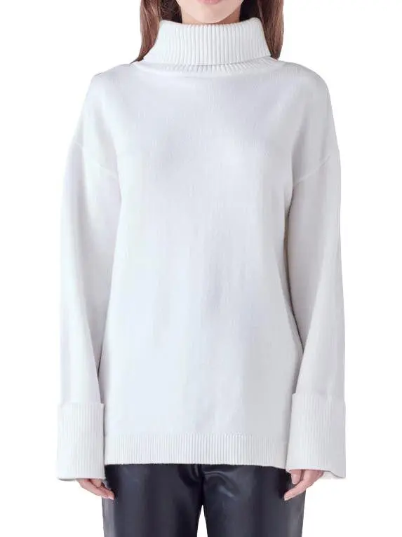 English Factory Oversized Turtleneck Sweater - Ivory