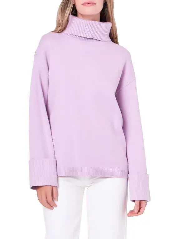 English Factory Oversized Turtleneck Sweater - Lilac
