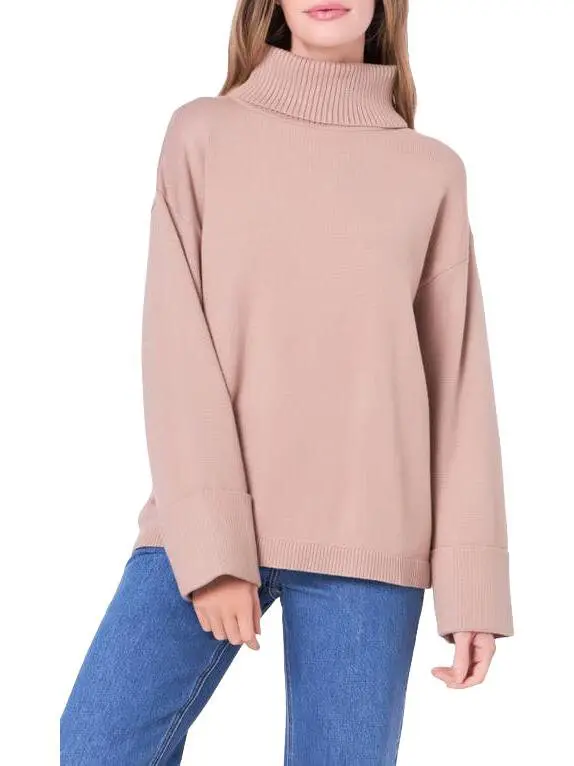 English Factory Oversized Turtleneck Sweater - Taupe