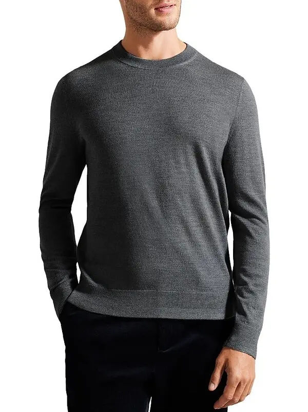 Ted Baker London Wool Crewneck Sweater - Charcoal