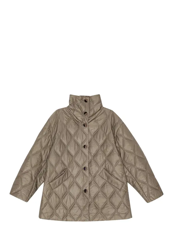 GANNI Quilted Jacket With High-shine Finish - Neutrals