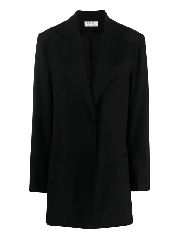 Gauchere Notched-lapels Single-breasted Coat - Black